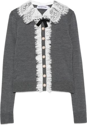 Self Portrait Femme, Pulls, Gris, Taille: 36 FR Cropped Cardigan