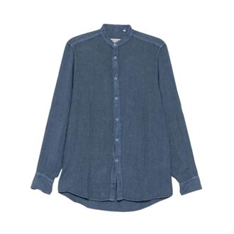 Daniele Alessandrini 20 Camicia Lino C/coreana - - Shirts - Herren - Blau - M