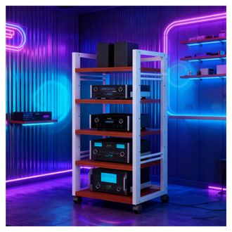 Generic HiFi-Racks, 5-stufig, 100 cm Hoch, Schrankm&ouml;bel for Stereoanlagen, Bewegliches Eck-TV-Center, AV-Komponenten-Aufbewahrungsturm, Audio-Video-Regaleinhe