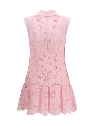 Self Portrait Womens Guipure Mini Dress Pink Polyester