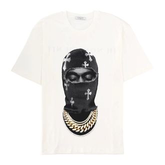 Ih Nom Uh Nit IH NOM UH Nit, Homme, Tops, Blanc, Taille: L T-Shirt Mask Crosses Print