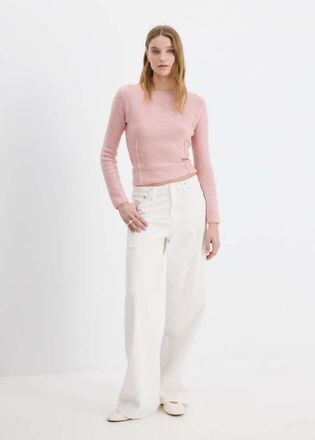 Mango Strickpullover mit Ziern&auml;hten rosa - Damen - XS - MANGO