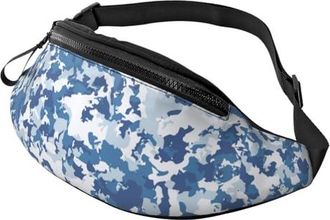 Generic Motif Camouflage Bleu Sacs Banane R&eacute;glable Sac &Agrave; Bandouli&egrave;re L&eacute;ger Sacoche Bandouli&egrave;re Pour Sorties Randonn&eacute;e Ext&eacute;rieur 14X35Cm