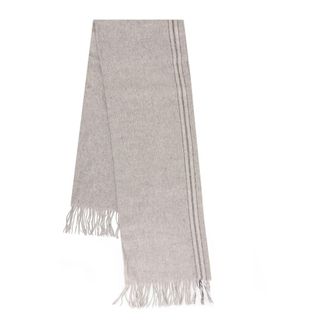 Brunello Cucinelli Seidenschal mit Fransen und Kontrastdetail - - Accessories - Herren - Grau - ONE SIZE