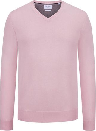 Tom Rusborg Pullover mit V-Ausschnitt aus einem Baumwolle-Seide-Mix in