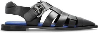 Lanvin Homme, Chaussures, Noir, Taille: 40 EU Sandales en cuir &agrave; bout pointu