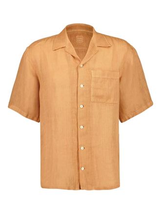 120% Lino chemise en lin - Orange