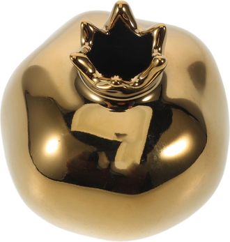 Artibetter Granatapfelf&ouml;rmige Keramikvase Goldfarben Handgefertigt Hydrokultur Pflanzgef&auml;&szlig; und Trockenblumen Deko Tischdekoration f&uuml;r Feierlichkeiten