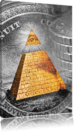 Pixxprint Illuminati Pyramide, Gr&ouml;&szlig;e: 60x40cm, Leinwandbild, fertig gespannt, Wandbild, Dekoration, Kunstdruck, kein Poster