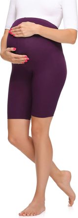 Merry Style Damen Kurze Umstandsleggings aus Viskose MS10-299 (Pflaume, L)