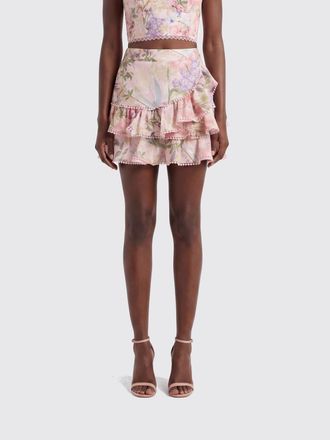 Charo Ruiz Ibiza Mini-jupe Ibiza &agrave; fleurs en coton avec volants et taille &eacute;lastique