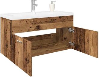 vidaXL vidaXL Meuble avec vasque intégrée vieux bois bois dingénierie