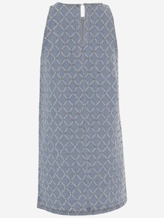 Pinko Womens Cotton Dress Light Blue