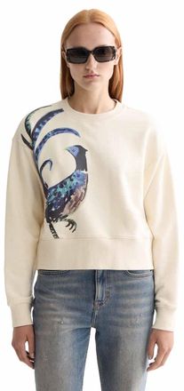 Scotch & Soda Damen-Sweatshirt, gewaschenes Kunstwerk, lockere Passform, Eggnog U137, S