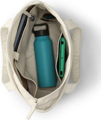 Lands End Mittelgro&szlig;e Canvastasche mit Rei&szlig;verschluss, Damen, Gr&ouml;&szlig;e:null regular, Wei&szlig;, Baumwolle, by Lands End