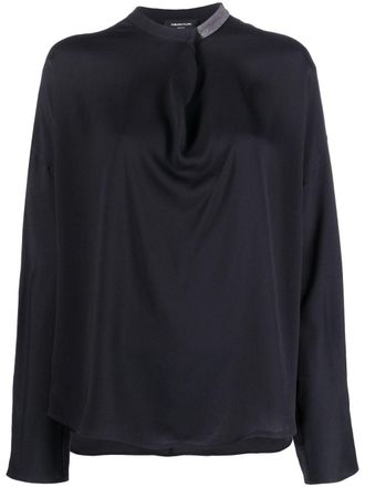 Fabiana Filippi Bluse mit Kristallen - Grau