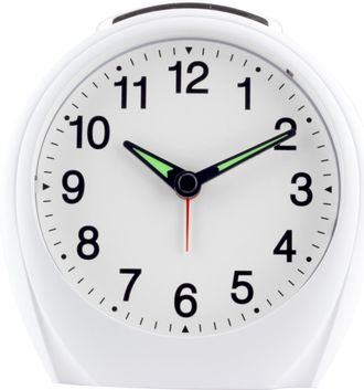 Eurotime Funkwecker, Weiß Matt, Kunststoffglas, 12-Zahlen-Zifferblatt weiß, automatische Zeitein- und Zeitumstellung von Sommer- und Winterzeit, mit Licht und 