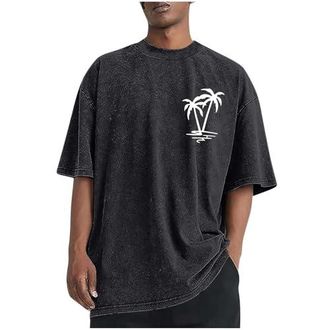 Generic T-shirt d&eacute;contract&eacute; &agrave; manches courtes et col rond pour homme - Style r&eacute;tro - Tendance - L&eacute;ger - Confortable - Respirant - Pour lext&eacute;rieur et le quotid