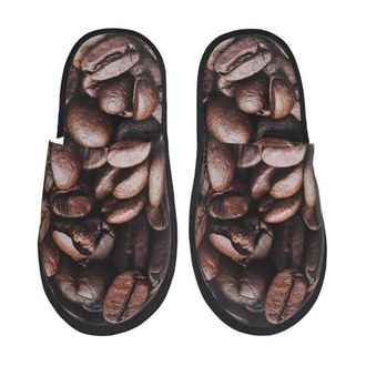 Generic Pantoufles Unisexes Imprim&eacute; Grain De Caf&eacute; Maison Chaussures Confort Doubl&eacute;es En Peluche Chaude Pantoufles, Pour F&ecirc;te, Int&eacute;rieur Ext&eacute;rieur, Femmes, M