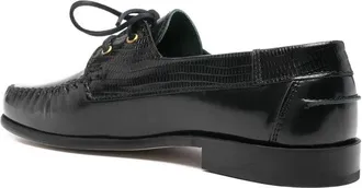 Vinny&rsquo;s Calf Leather Boat Shoe - Black