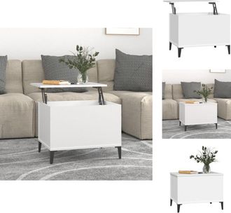 vidaXL Couchtisch Weiß 60x44,5x45 cm Holzwerkstoff - Couchtisch - Wohnzimmereinrichtung - Weißer Couchtisch - Holzwerkstoff - Höhenverstellbarer Tisch