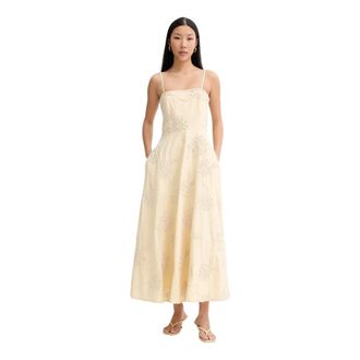Rotate Rotate Birger Christensen - Thora Maxi - Femme - Robes - Jaune - Taille: 36 FR