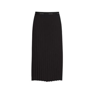 Calvin Klein Jupe pliss&eacute;e mi-longue en cr&ecirc;pe