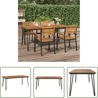 vidaXL Akazienholz Tisch - Gartentisch Haarnadel-Tischbeine 180x90x75 cm Akazie Massivholz