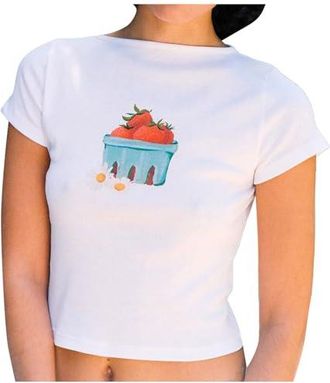 Generic Hauts courts tendance pour femmes, T-shirts d&eacute;t&eacute; d&eacute;contract&eacute;s confortables 2025 &agrave; col rond, demi-chemises amples, pour sortir, graphique, &eacute;t&eacute;, tendanc