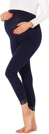 Be Mammy Legging 7/8 Grossesse Maternité Tenue Sport BE20-262(Bleu Marine,M)