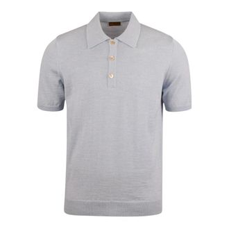 Stenstr&ouml;ms Blaues Merino Woll Polo Shirt - - Tops - Herren - Blau - M