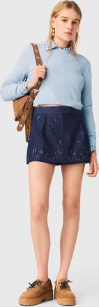 Maje Pullover Mit Schmuckkn&ouml;pfen Hinten - Blau - Maje