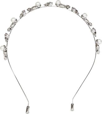 Self Portrait Femme, Accessoires, Gris, Taille: ONE Size Serre-t&ecirc;te en cristal