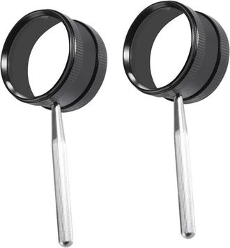 Pretyzoom 2 St&uuml;ck 35x35mm Handlupe Aus Metall Optische Lupe Mit Ergonomischem Griff F&uuml;r Schmuck Briefmarken Und M&uuml;nzsammler Tragbare Vergr&ouml;&szlig;erung F&uuml;r Zuhause Un