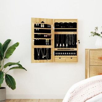 vidaXL Armoire &agrave; bijoux avec miroir murale 37,5x10x67 cm vidaXL