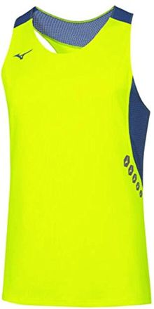 Mizuno Herren Premium Singlet Tank Top, Leuchtgelb/K&ouml;nigsblau, M EU