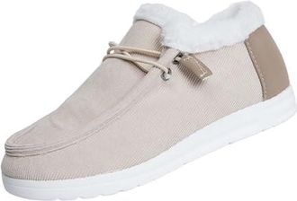 Generic Bottes de neige dhiver imperméables et antidérapantes en daim pour femme - Confortables et chaudes - Mocassins antidérapants - Doublure en polaire - C