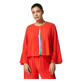 Marina Rinaldi Femme, Blouses et Chemises, Rouge, Taille: 46 FR Giacca in leggera georgette