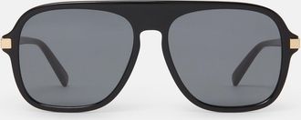 Stella McCartney Straight-Edge Sunglasses, Woman, Glossy black and gold