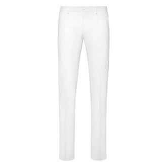 Philipp Plein Twill Woll Lange Hose - - Trousers - Herren - Wei&szlig; - 2XL