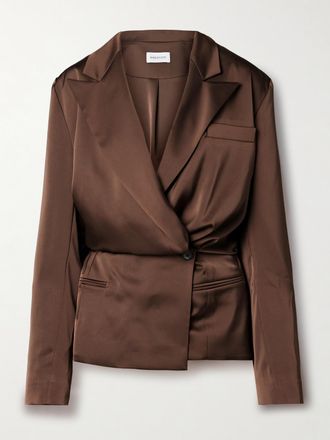 16Arlington Blazer Effet Cache-coeur En Satin Ardo - Marron