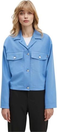 Moschino Femme, Vestes, Bleu, Taille: 42 FR Veste en laine m&eacute;lang&eacute;e