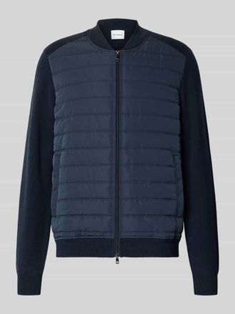 Roy Robson Strickjacke mit Stehkragen und Steppn&auml;hten