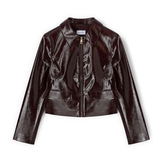 Motivi Kurze Jacke aus gl&auml;nzendem Stoff - - Jackets - Damen - Rot - XL