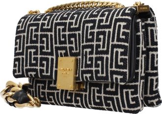 Balmain Jacquard Logo Crossbody Bag - Black