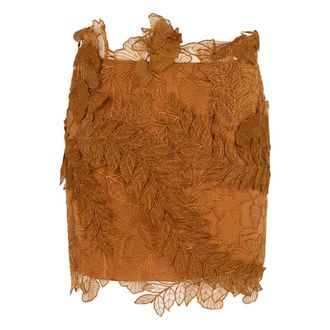 Alberta Ferretti Femme, Jupes, Brun, Taille: 36 FR Lace Mini Skirt