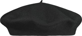 LIPODO Baskenmütze Barett Wollbaske Baske Damen/Herren - Made in Italy Winterbaske mit Futter Winter Frühling-Sommer Herbst-Winter - 59 cm schwarz