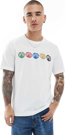 Paul Smith Regular Fit T-Shirt in Weiß mit sich wiederholendem PS-Logo