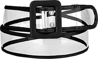 Allegra K Ceinture transparente pour femme - Taille plus - Pour jeans et robes, Noir, 60-85cm/23.62-33.46