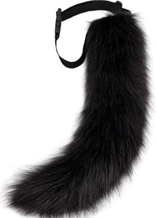 Dreshow Queue de Renard en Fausse Fourrure Cosplay Costume Fête Halloween Noël Fluffy Queue de Chat pour Adolescent Adulte